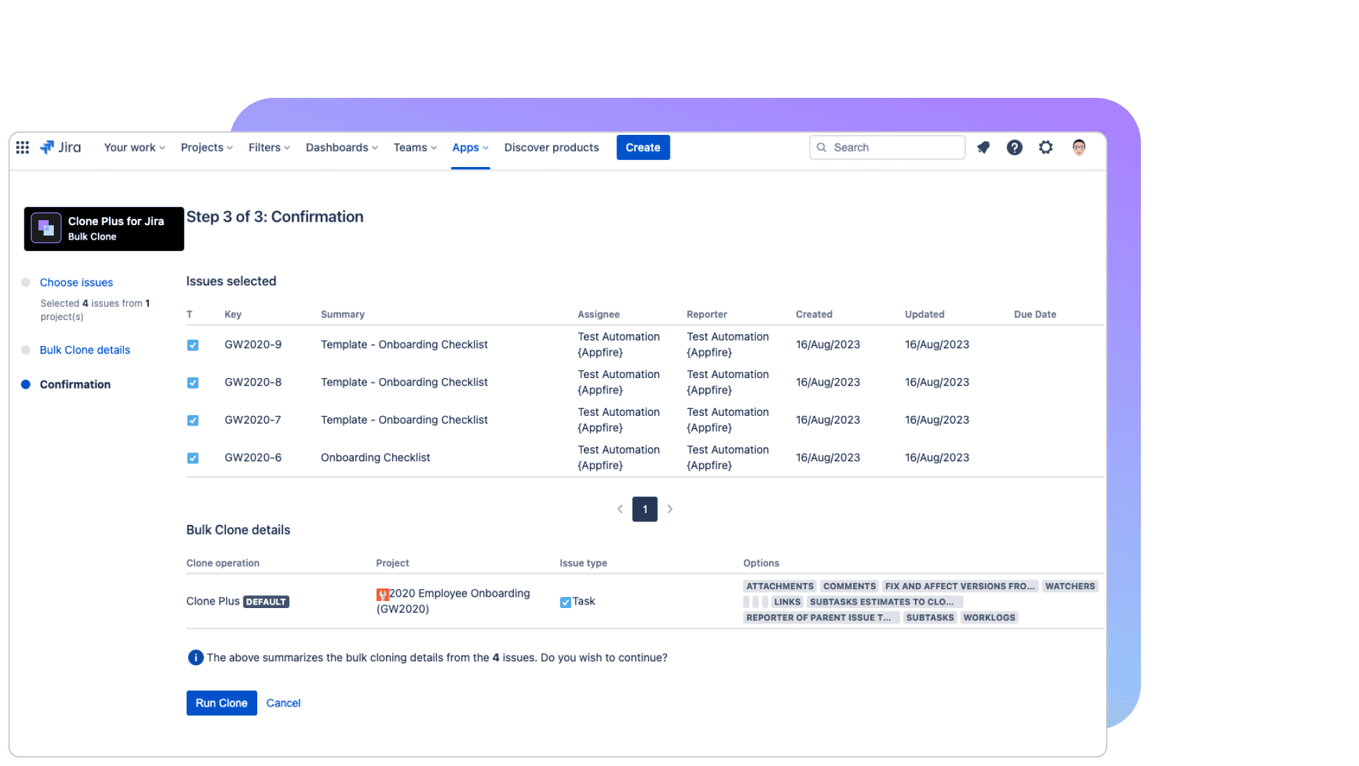 Clone Plus for Jira | Appfire